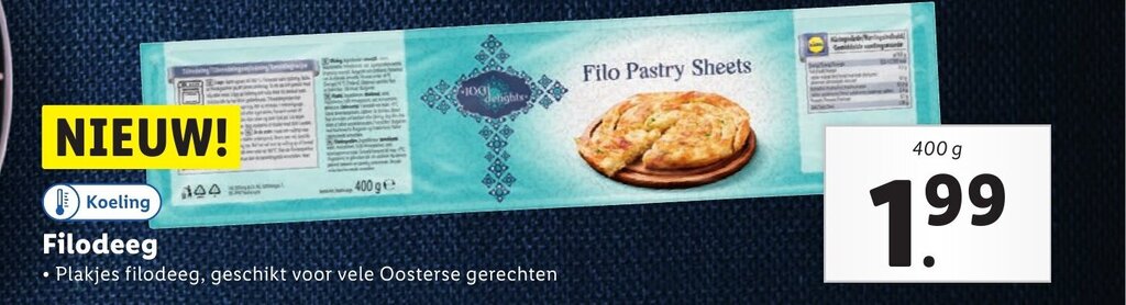 Filodeeg 400g aanbieding bij Lidl