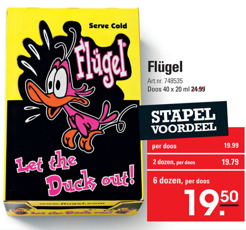 Flugel 40 x 20ml aanbieding bij Sligro