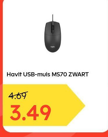 Havit USB-muis MS70 ZWART aanbieding bij Ochama