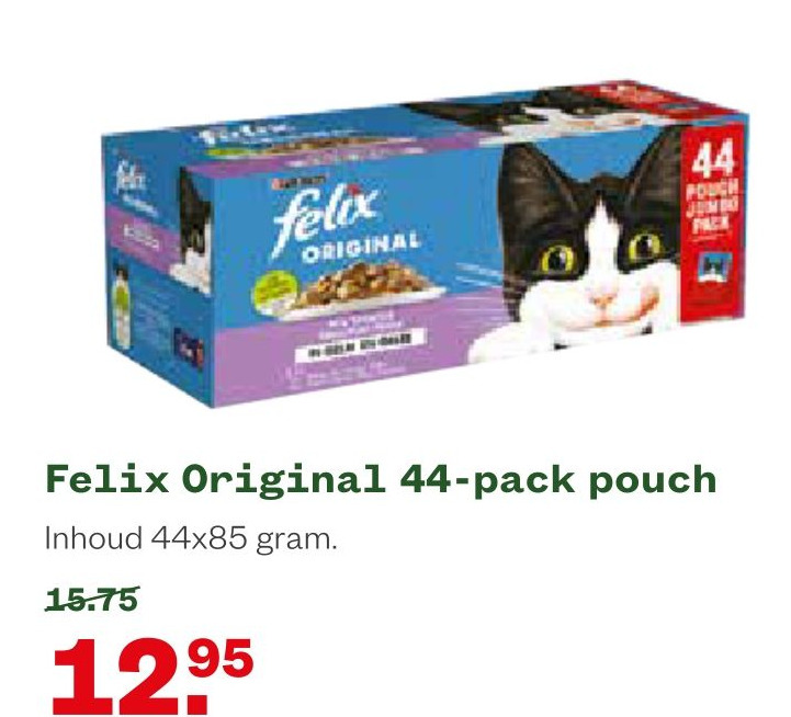 Felix Original 44-pack pouch aanbieding bij Welkoop