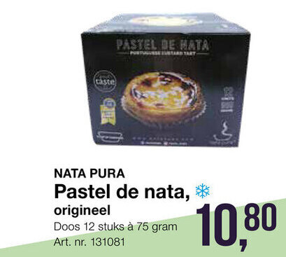 Nata Pura Pastel de nata, origineel doos 12 stuks a 75 gram aanbieding ...