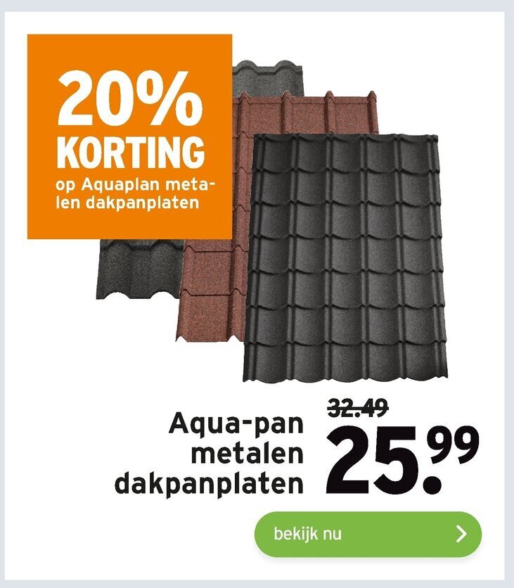 Aqua-pan metalen dakpanplaten aanbieding bij GAMMA