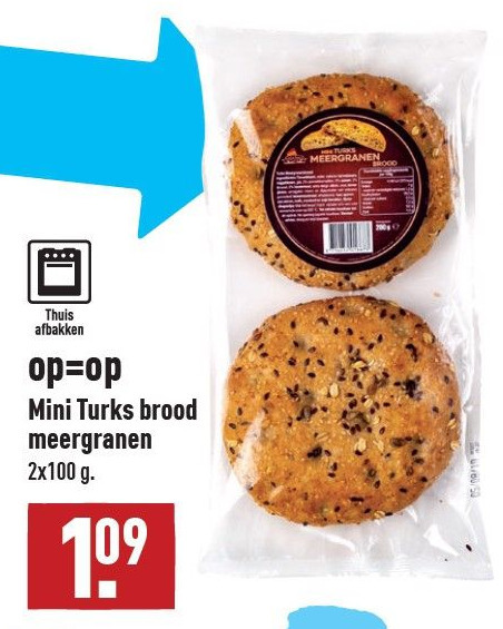 Mini Turks brood meergranen aanbieding bij ALDI