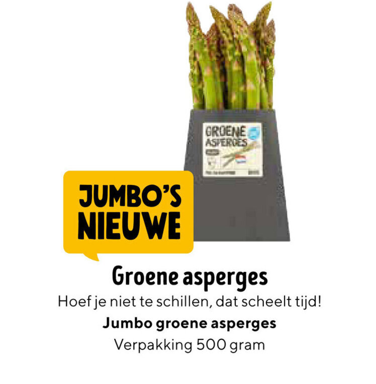 Groene asperges 500g aanbieding bij Jumbo