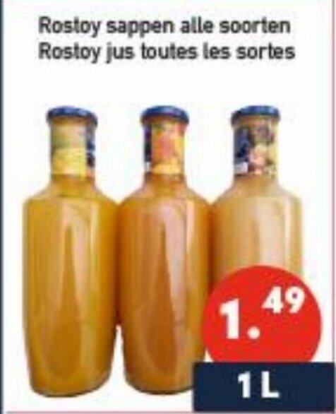 Rostoy sappen alle soorten rostoy jus toutes les sortes 1L aanbieding ...