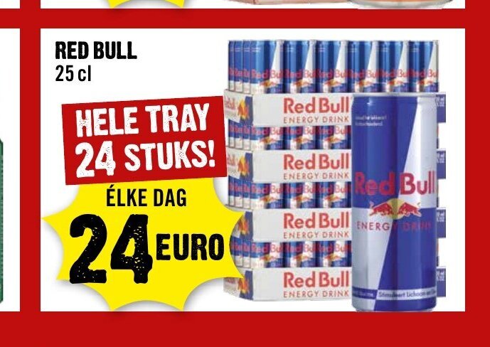 Red Bull 25 cl hele tray 24 stuks aanbieding bij Dirck 3
