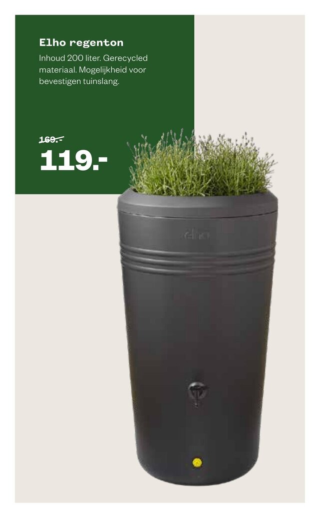 Elho regenton 200 liter aanbieding bij Welkoop