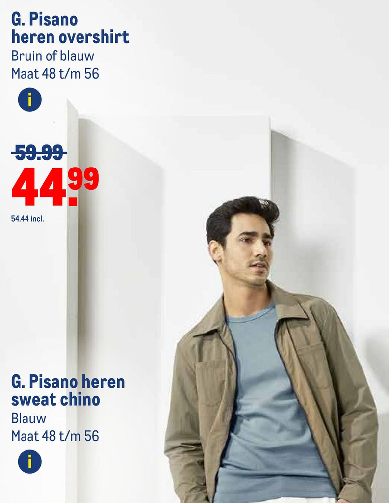 G. Pisano heren overshirt aanbieding bij Makro