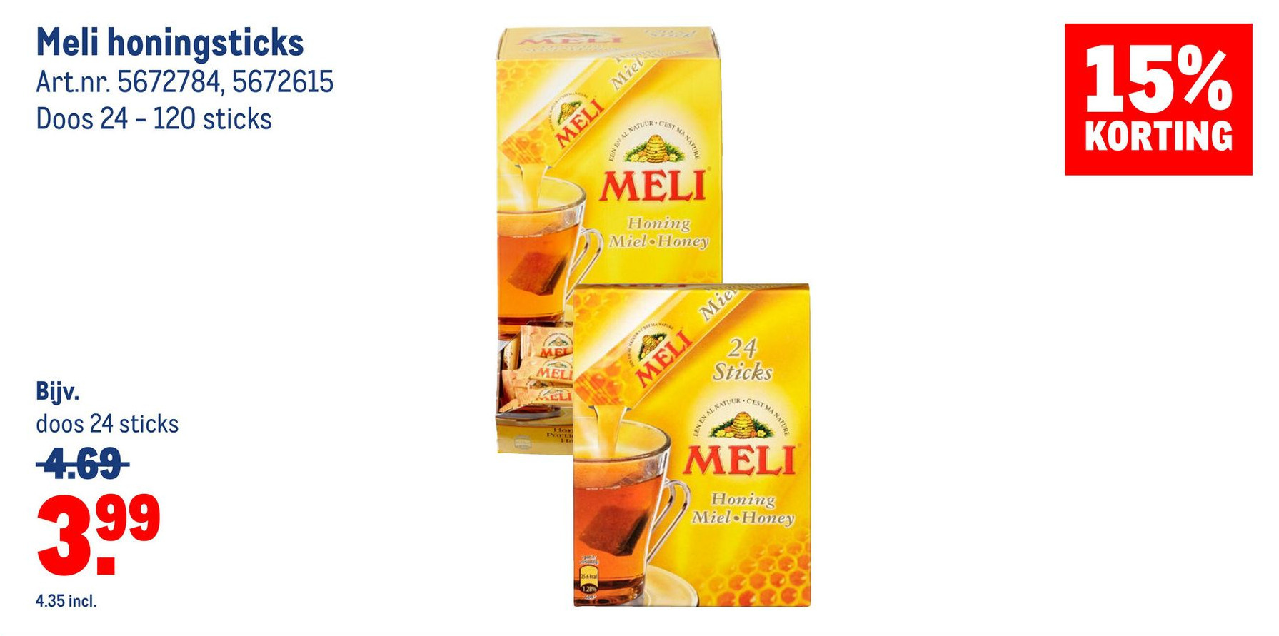 Meli honingsticks aanbieding bij Makro