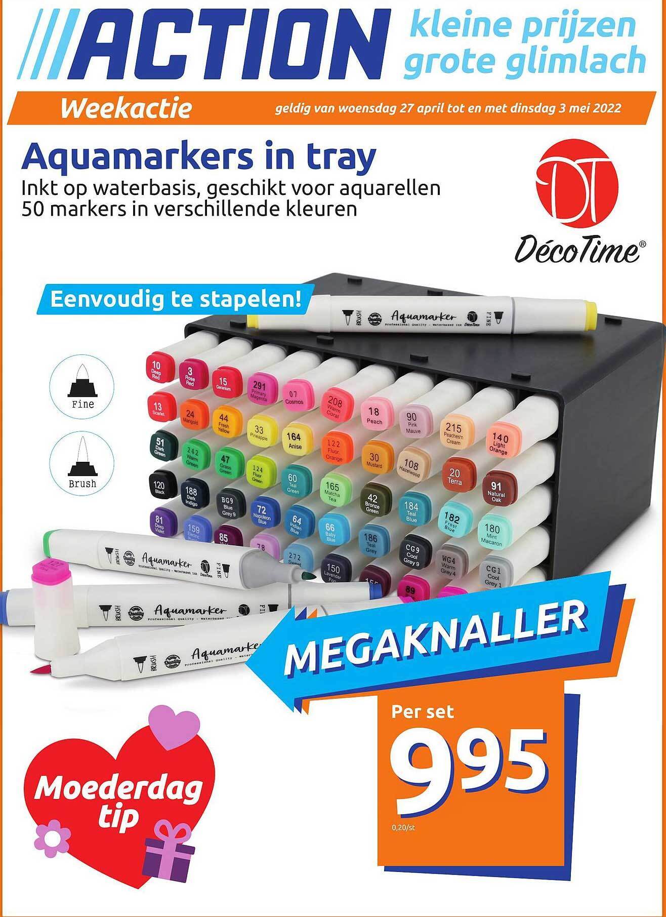 Aquamarkers In Tray aanbieding bij Action