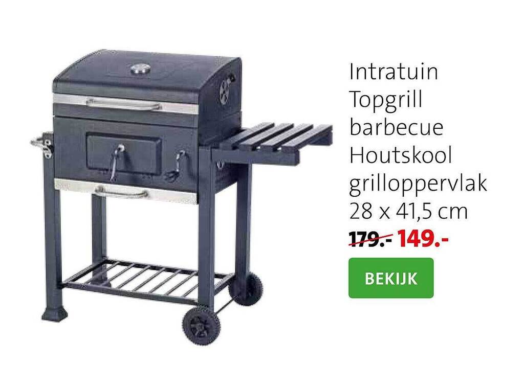 Topgrill Barbecue Houtskool Grilloppervlak aanbieding bij Intratuin