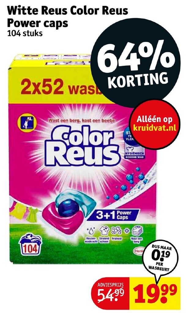 Witte Reus Color Reus Power caps aanbieding bij Kruidvat