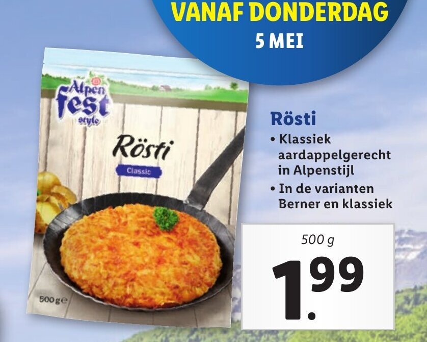 Rosti 500g aanbieding bij Lidl