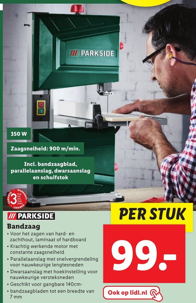 Parkside Bandzaag 350W aanbieding bij Lidl