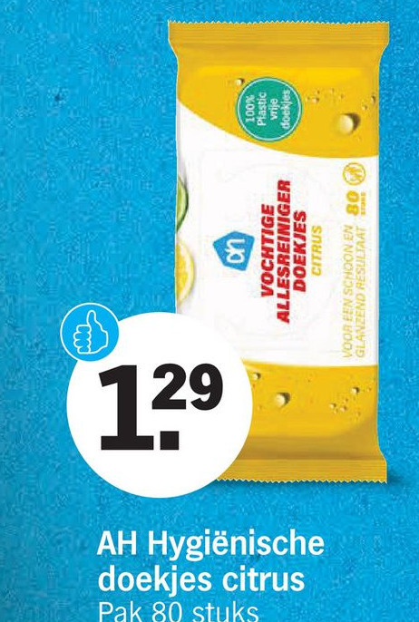 AH Hygiënische doekjes citrus aanbieding bij Albert Heijn