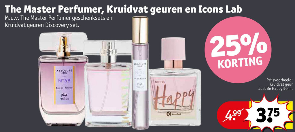 The Master Perfumer, Kruidvat geuren en Icons Lab aanbieding bij Kruidvat