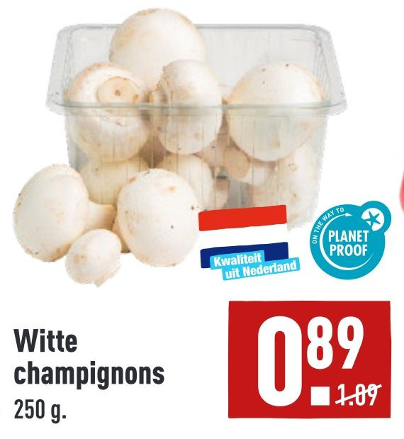 Witte champignons 250 g. aanbieding bij ALDI