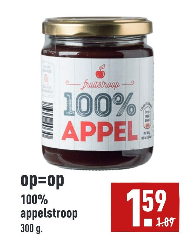 100% appelstroop 300 g. aanbieding bij ALDI
