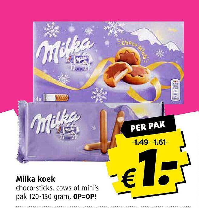 Milka Koek Choco-Sticks, Cows Of Mini's aanbieding bij Boni