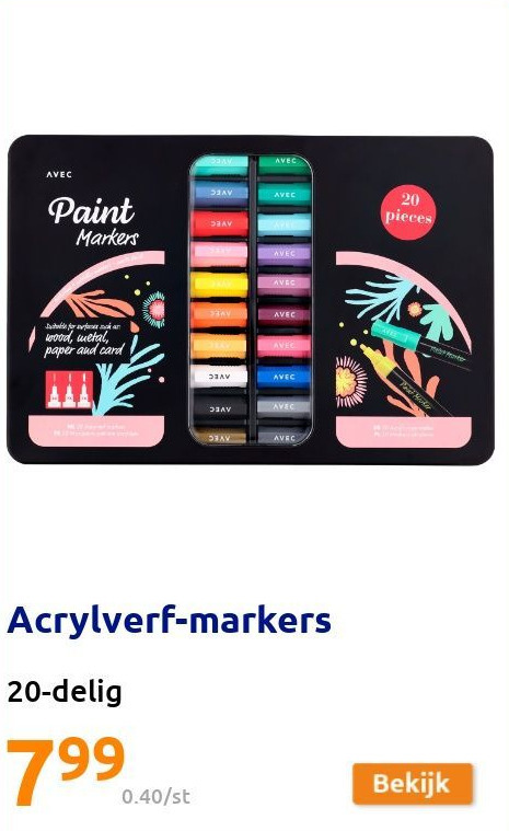 Acrylverf-markers aanbieding bij Action