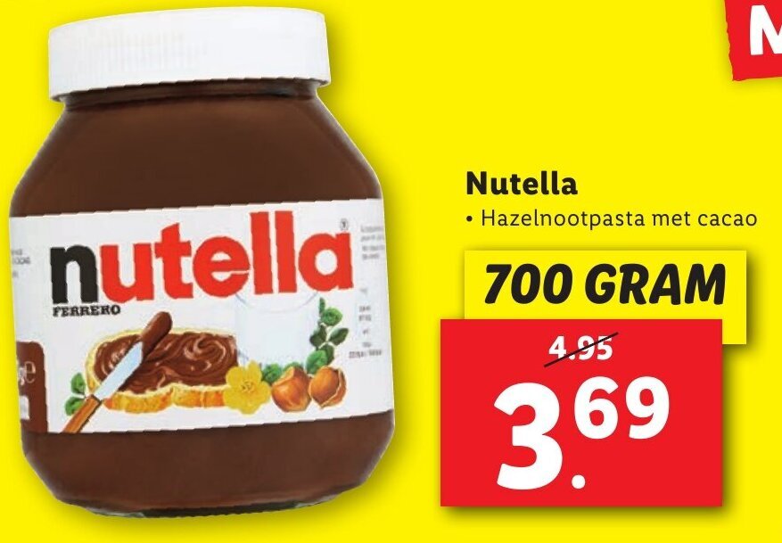 Nutella 700g aanbieding bij Lidl