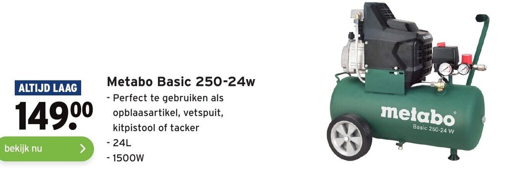 Metabo Compressor Basic | 250-24W aanbieding bij GAMMA
