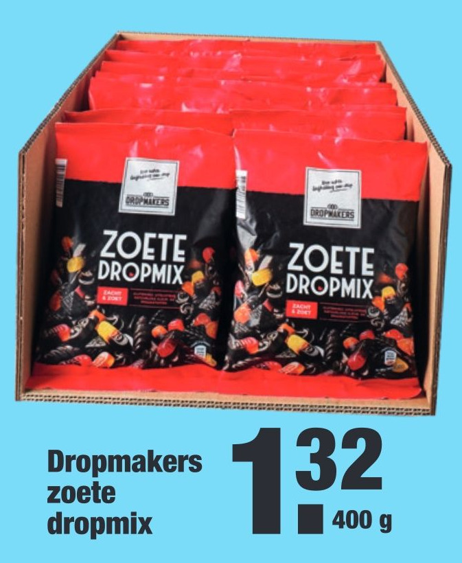 Dropmakers zoete dropmix zo 400 gram aanbieding bij ALDI