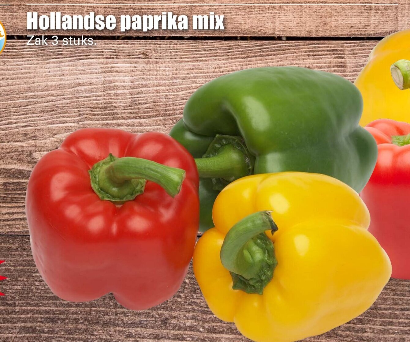 Hollandse paprika mix 3 stuks aanbieding bij Dirk
