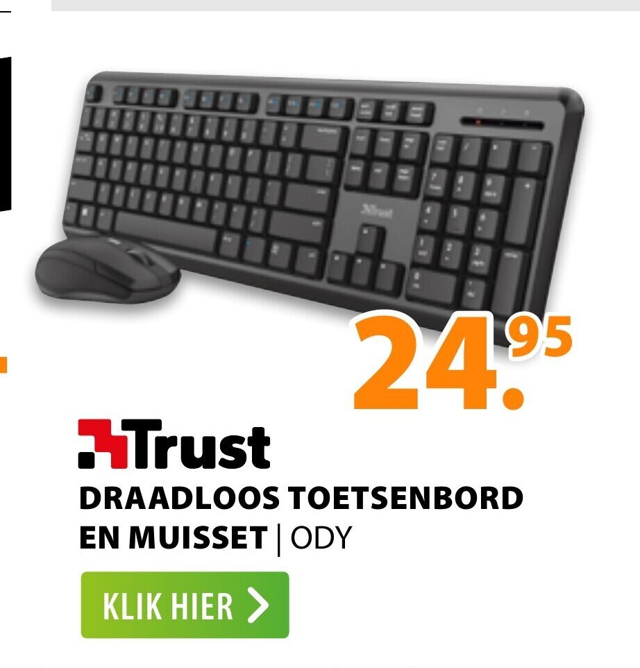 Trust Draadloos Toetsenbord en Muisset aanbieding bij Expert