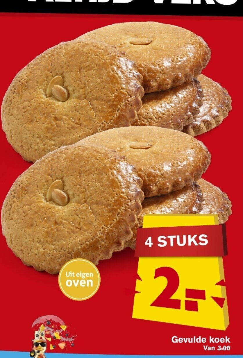 Gevulde koek 4 stuks aanbieding bij Hoogvliet