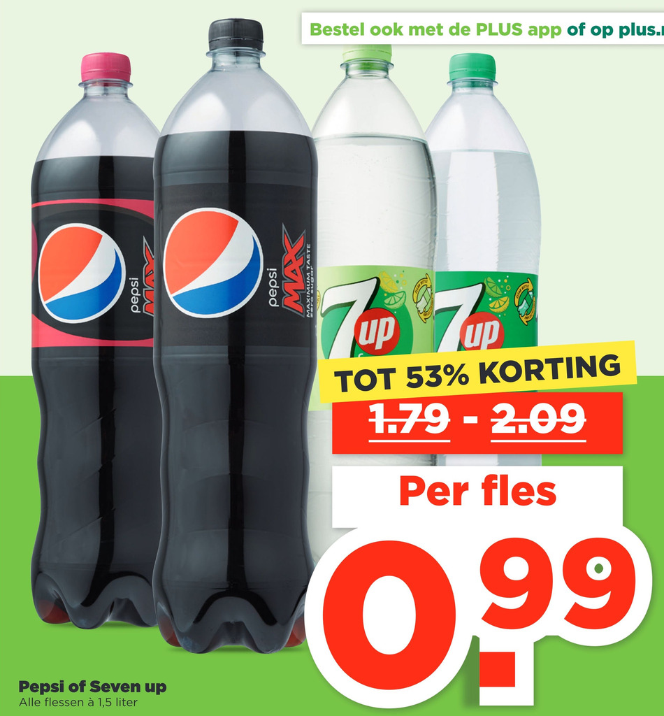 Pepsi of Seven up aanbieding bij PLUS