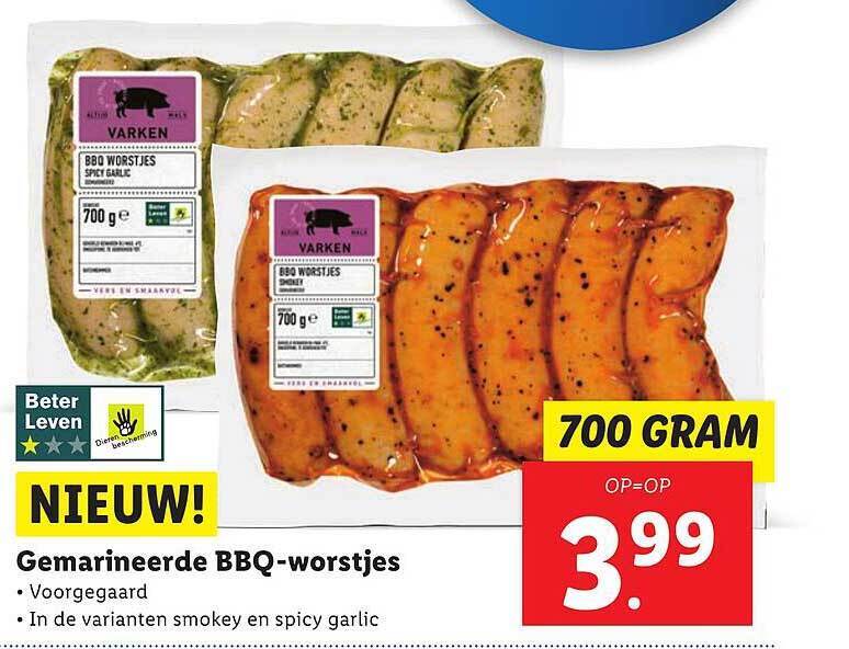 Gemarineerde BBQ-Worstjes aanbieding bij Lidl