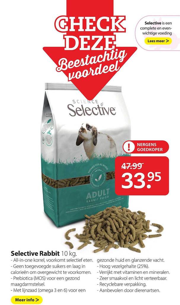 Selective rabbit 10 kg aanbieding bij Pets Place