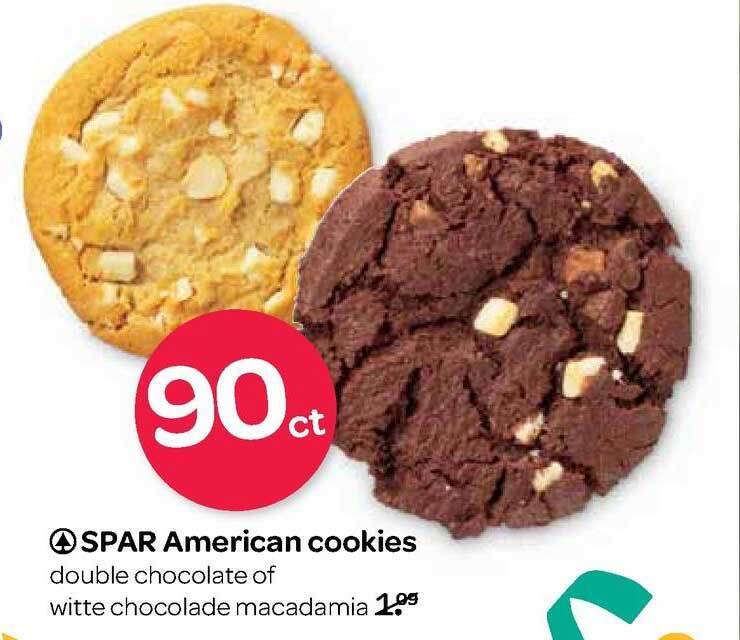 Spar American Cookies Double Chocolate Of Witte Chocolade Macadamia ...