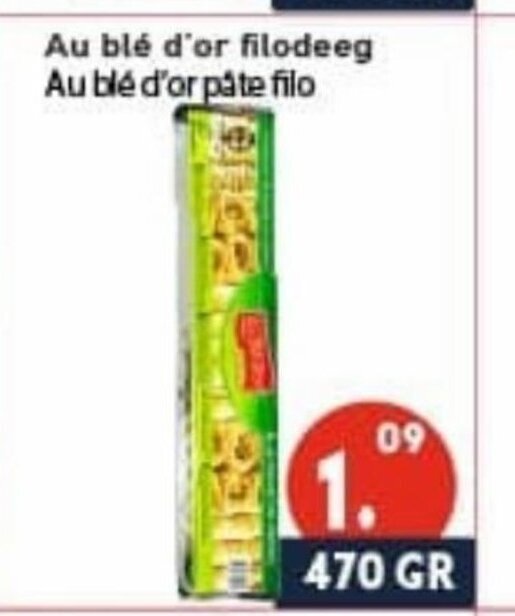 Au blé d'or filodeeg au blé d'or pate filo 470gr aanbieding bij Tanger ...