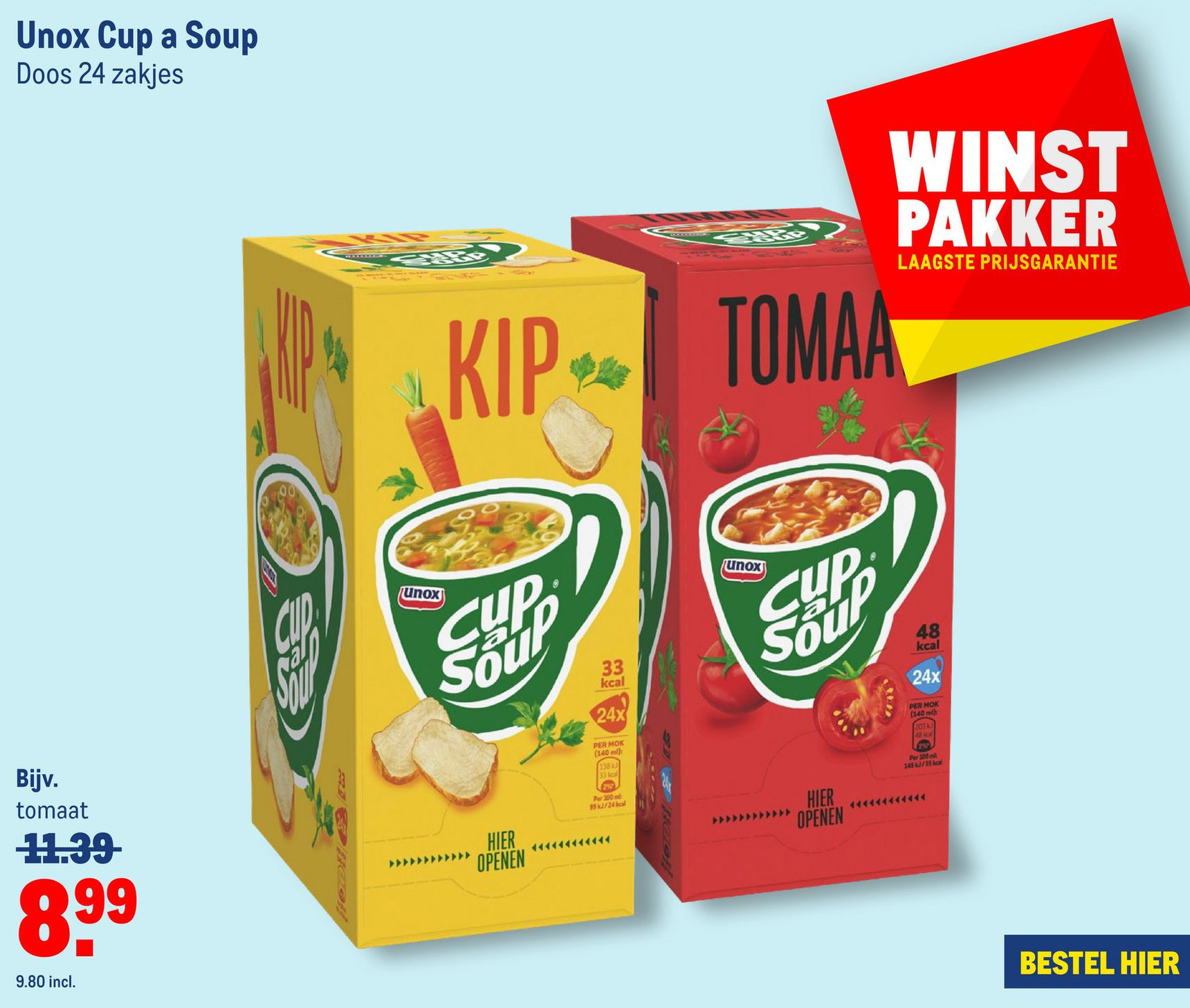 Unox Cup a Soup Doos 24 zakjes aanbieding bij Makro