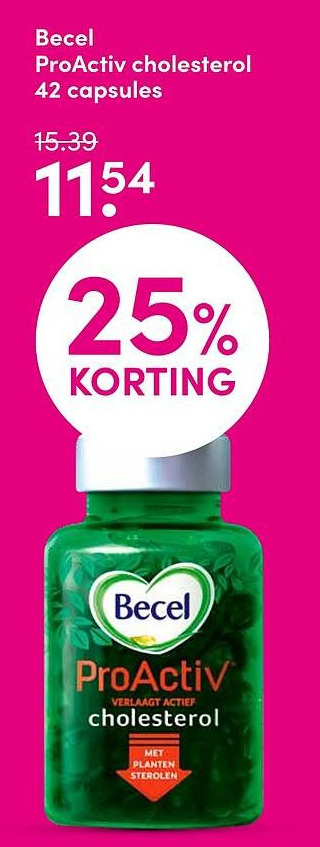 Becel ProActiv cholesterol 42 capsules aanbieding bij DA