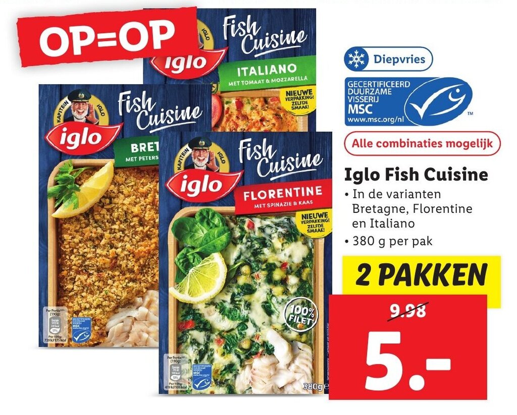 Iglo fish cuisine 380g aanbieding bij Lidl
