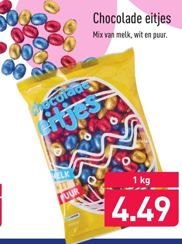 Chocolade eitjes 1kg aanbieding bij ALDI