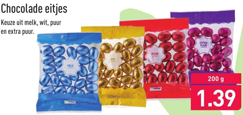 Chocolade eitjes 200g aanbieding bij ALDI