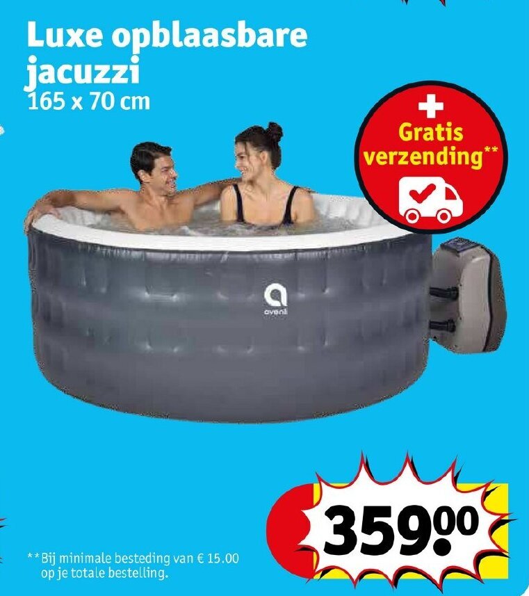 Luxe opblaasbare jacuzzi 165x70 cm aanbieding bij Kruidvat