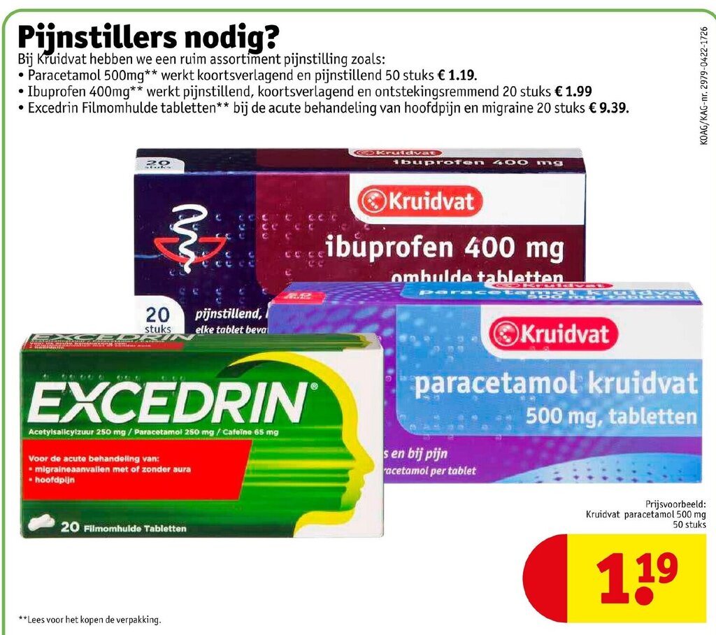Pijnstillers nodig? aanbieding bij Kruidvat