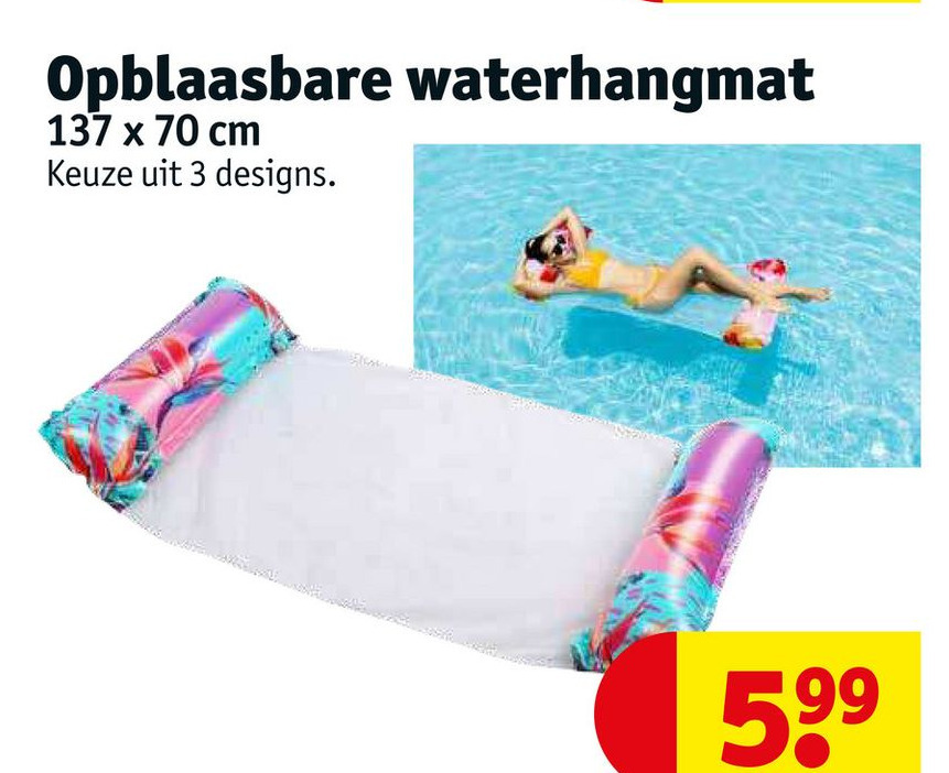 Opblaasbare waterhangmat aanbieding bij Kruidvat