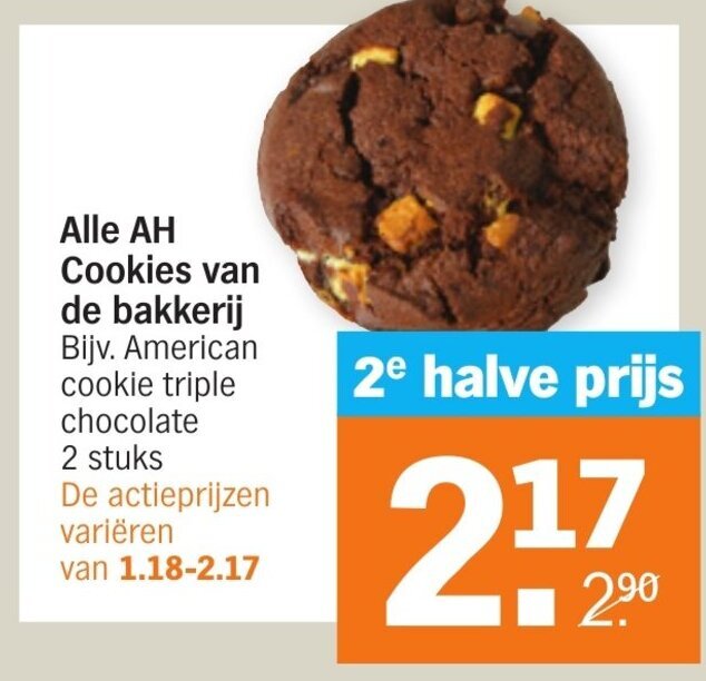 Alle AH cookies van de bakkerij aanbieding bij Albert Heijn