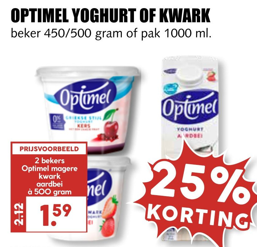 OPTIMEL YOGHURT OF KWARK aanbieding bij MCD Supermarkt