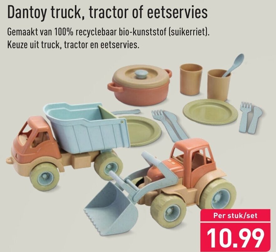 Dantoy truck, tractor of eetservies aanbieding bij ALDI