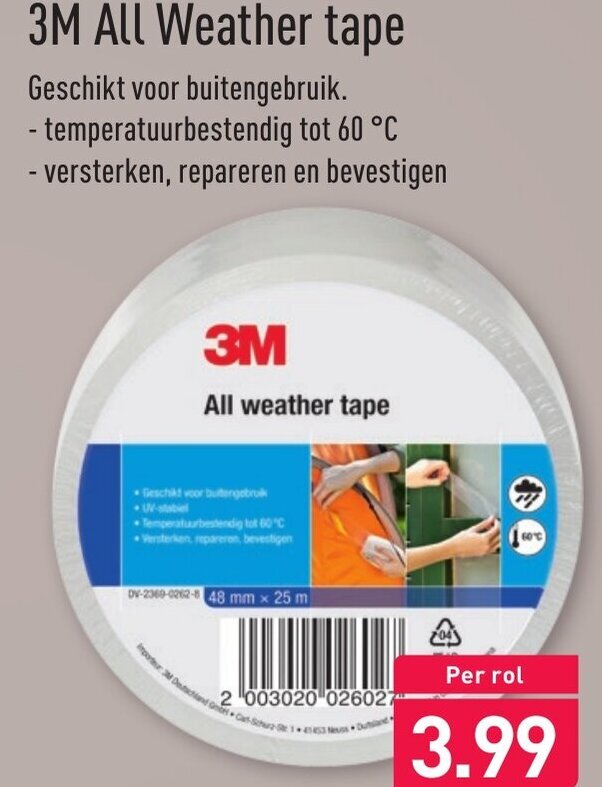 3M All Weather tape aanbieding bij ALDI
