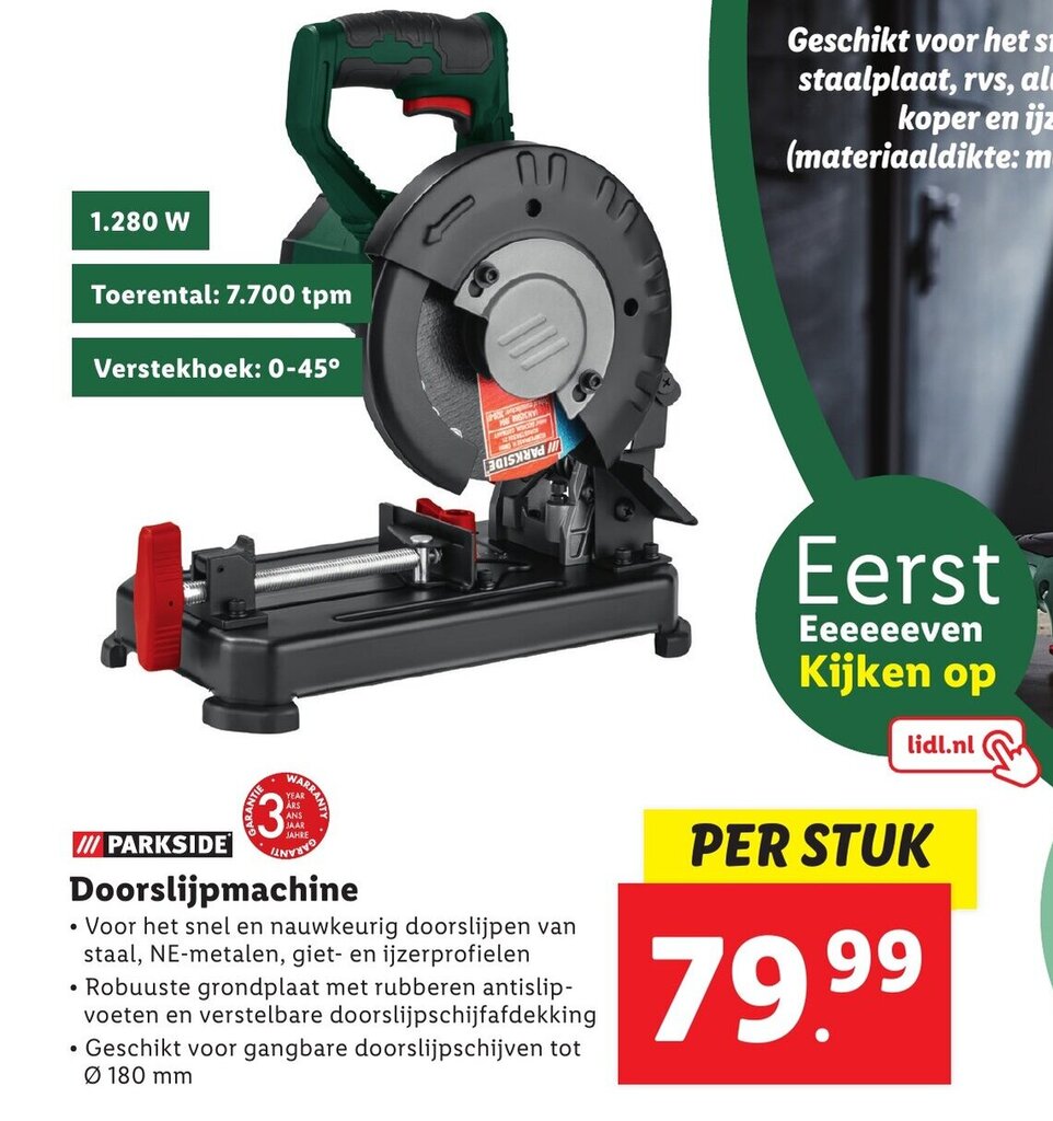 Parkside doorslijpmachine aanbieding bij Lidl