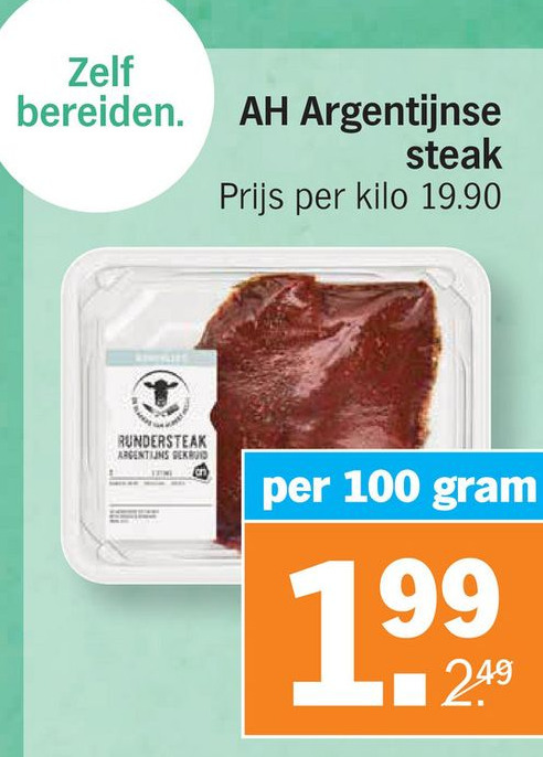 AH Argentijnse steak aanbieding bij Albert Heijn