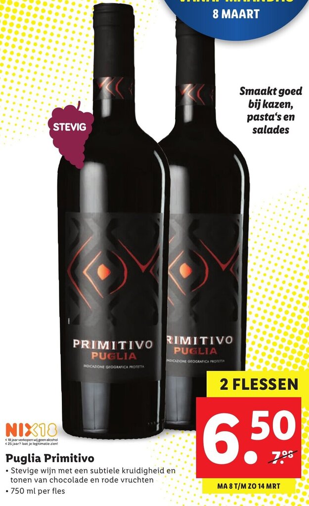 Puglia Primitivo 2x750ml aanbieding bij Lidl
